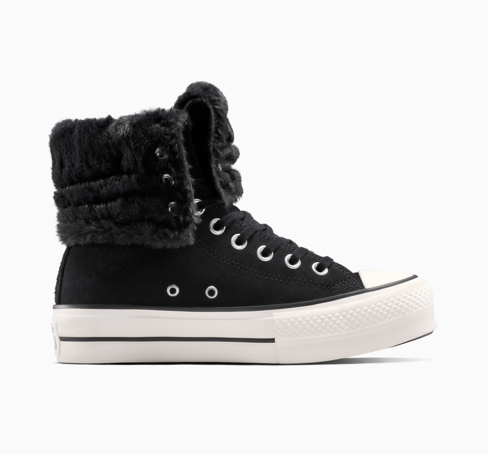 Chuck Taylor All Star Fold-Over Lift Platform XHi Faux Fur | Converse ...